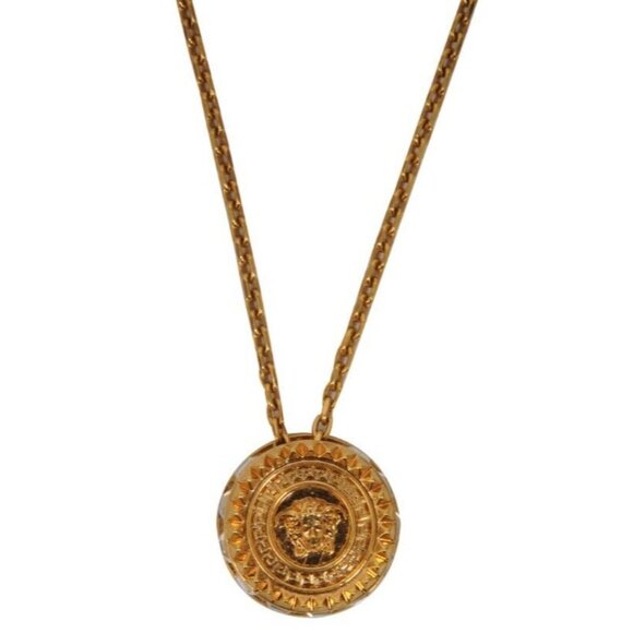 Versace | Jewelry | Versace Medusa Head Logo Pendant Necklace Gold ...